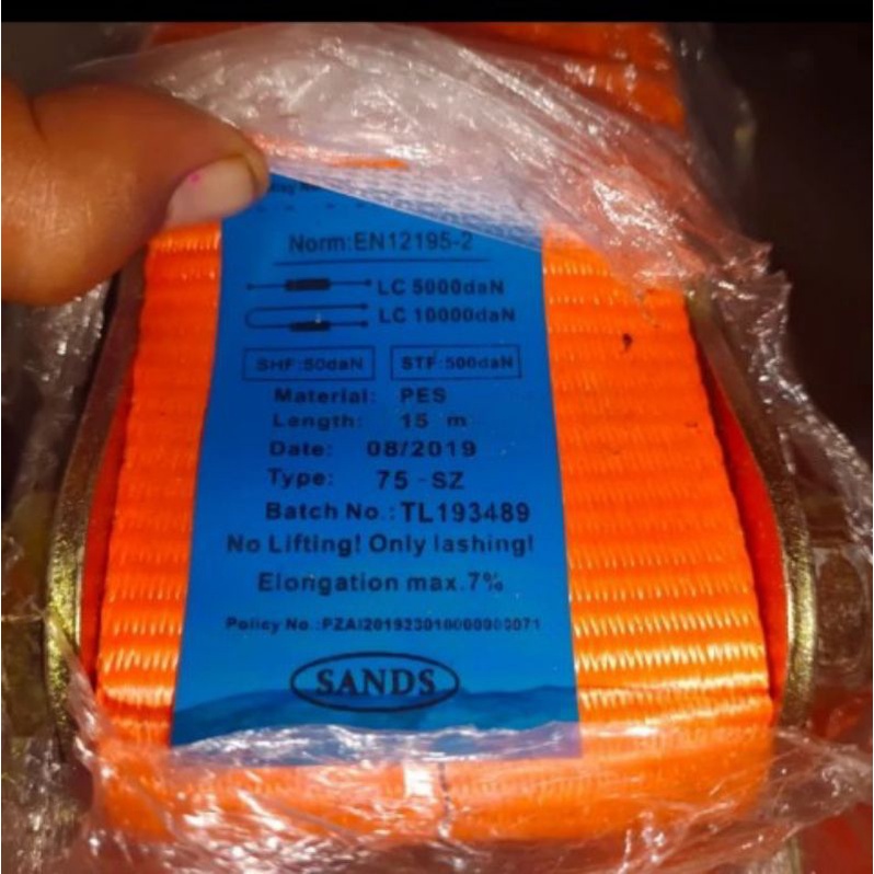 Jual Tali Pengikat Barang di Mobil 75mm x 10 ton Webbing Cargo Lashing ...