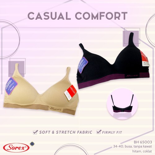 Jual Bra Sorex Strip 65003 Bh Sorex Basic Tanpa Kawat Size 34-40 Bh ...