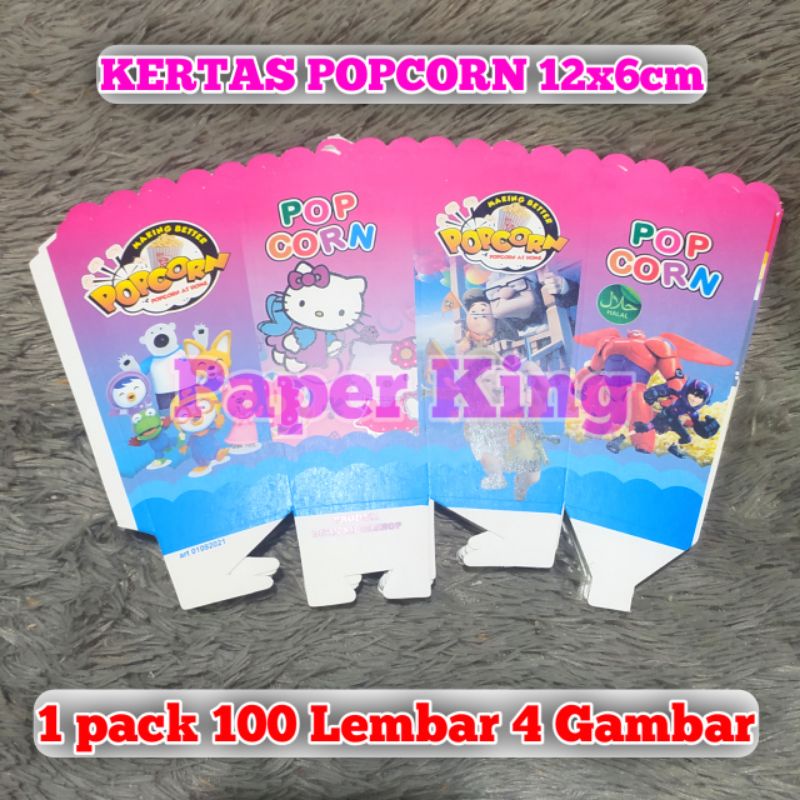 Jual kertas popcorn 12x6cm 1 pack 4 gambar isi 100 lembar kertas ...