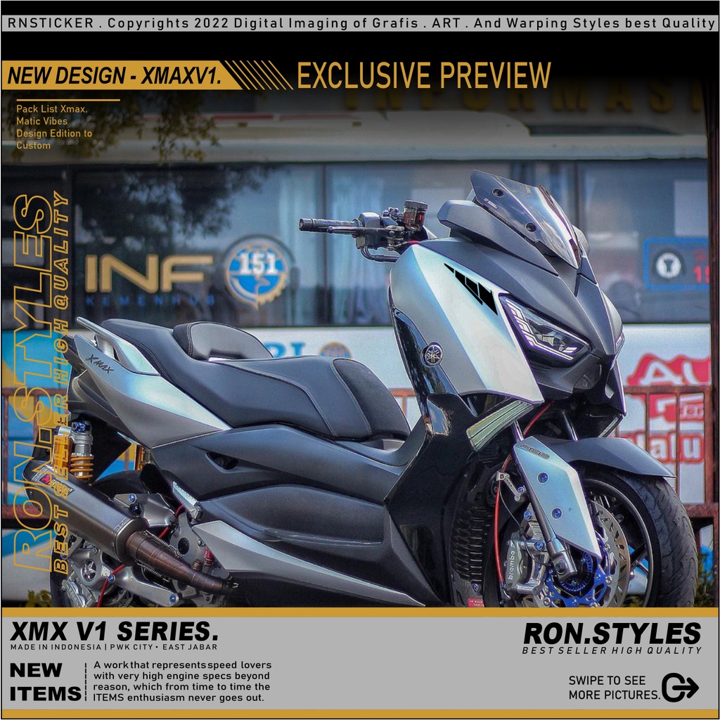 Jual XMV1 CUTTING STICKER BODY XMAX STIKER XMAX STRIPING XMAX LIS BODY ...