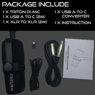 Jual TRITON D1 Cardioid Dynamic Microphone USB XLR Podcast Broadcast ...