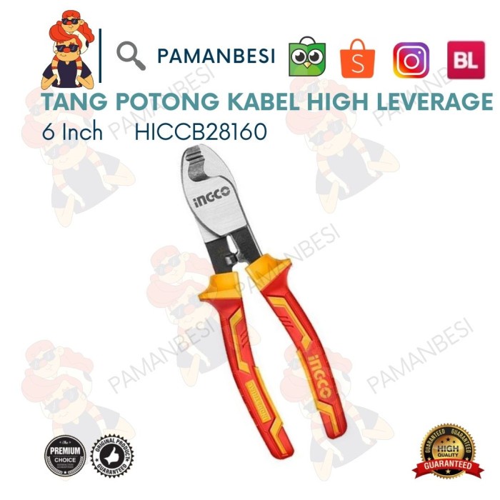 Jual Tang Tang Potong Kabel High Leverage 6" Ingco Hiccb28160 | Shopee ...