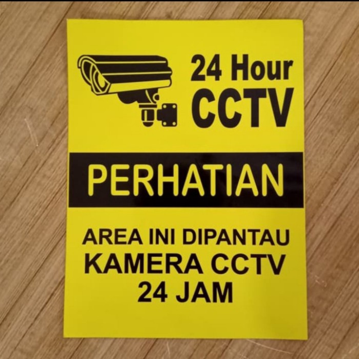 Jual Stiker K3 Perhatian Area Ini Di Pantau Kamera Cctv 24 Jam Uk 15X20 Cm | Shopee Indonesia
