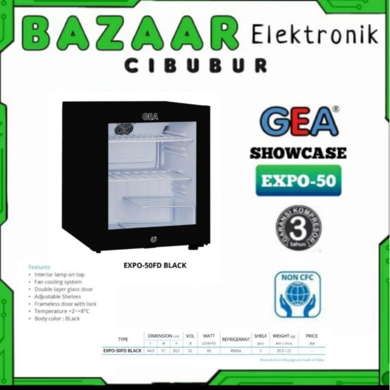 Jual SHOWCASE KULKAS MINUMAN DISPLAY COOLER PORTABLE MINI GEA EXPO 50 ...