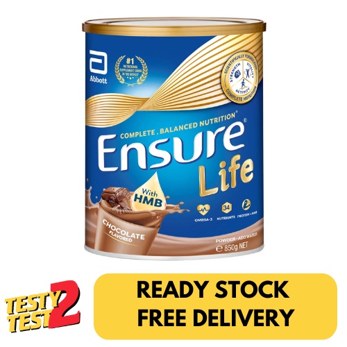 Jual Abbott Ensure Life Adult Milk Formula - Chocolate 850g | Shopee Indonesia