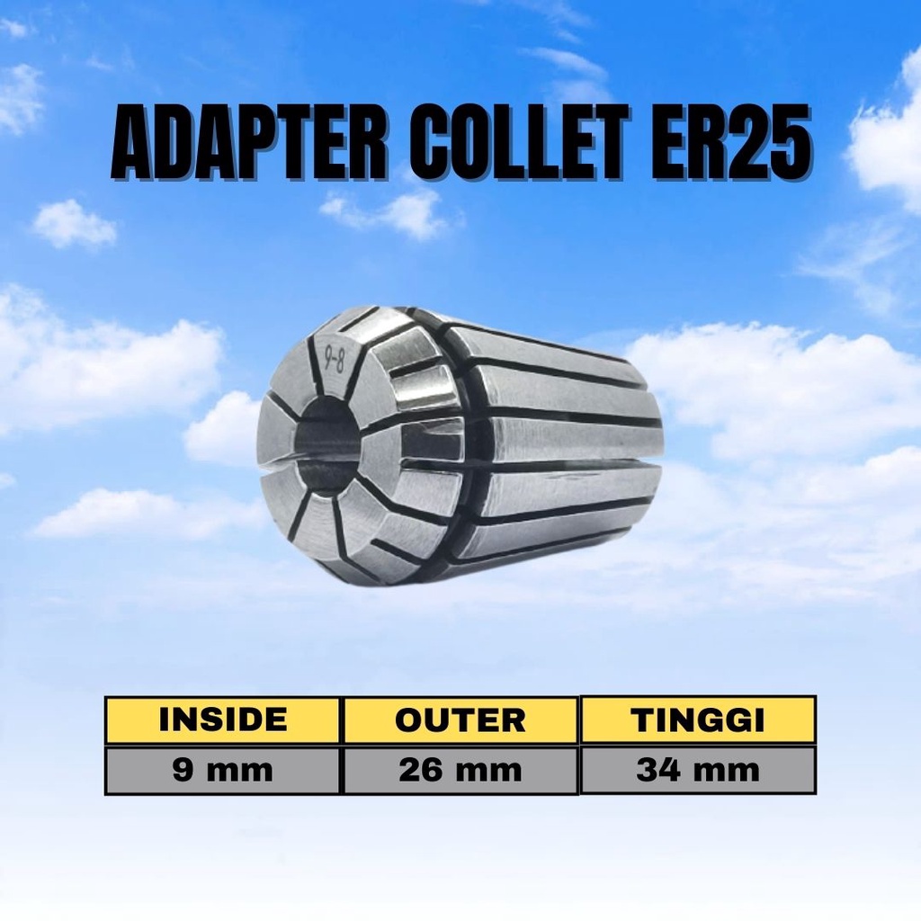 Jual Adapter collet chuck ER25 3mm 3.175mm - 16mm spring collet ER 25 ...