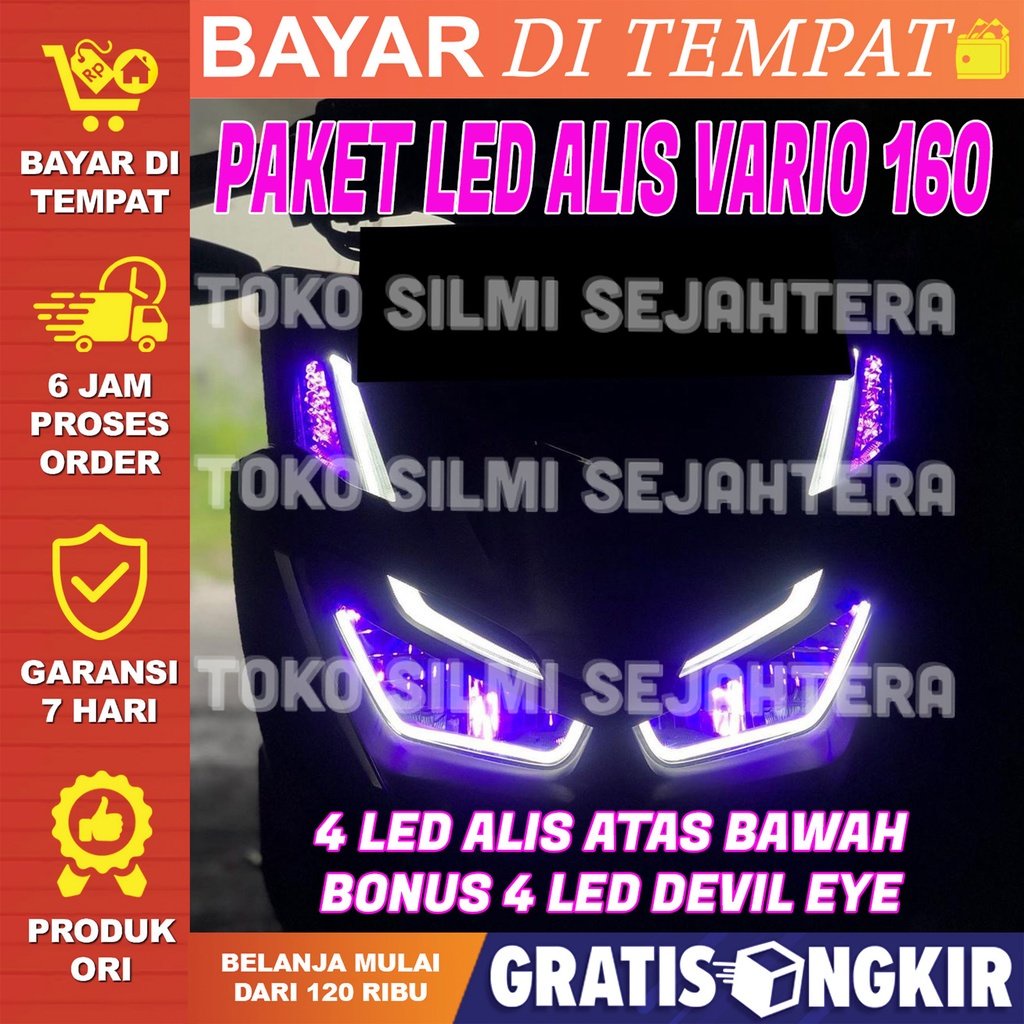 Jual FULL SET LAMPU ALIS VARIO 160 BONUS DEVIL EYE LAMPU ALIS DRL ALL ...