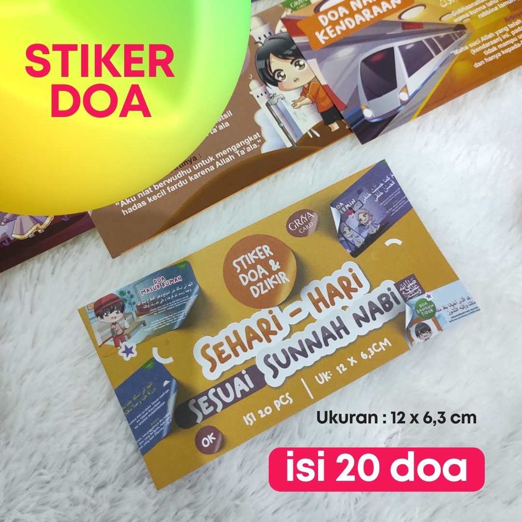 Jual ISI 20PCS | STIKER DOA SEHARI-HARI | SIZE 12x6,3CM | sticker ...