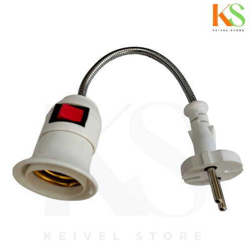 Jual Fitting Lampu Steker Flexible Switch On Off E27 | Shopee Indonesia