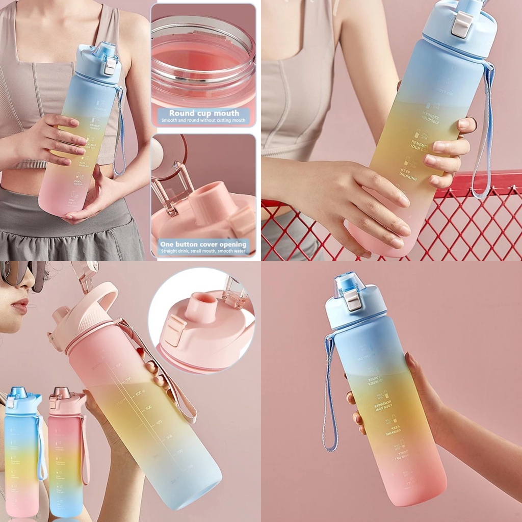 Jual BOTOL MINUM RAINBOW 1 LITER / BOTOL MINUM GRADASI / BOTOL ...