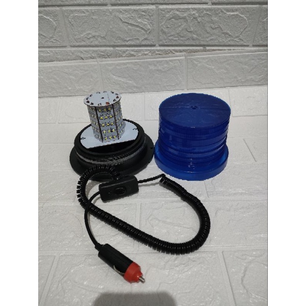 Jual lampu led lampu rotari 2 mode biru 90mata 12-24volt | Shopee Indonesia