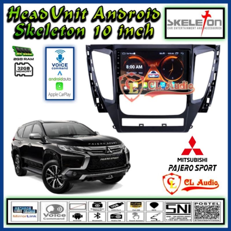 Jual Head Unit Android Skeleton 10 Inch Pajero Sport 2017 Up Soket Pnp ...