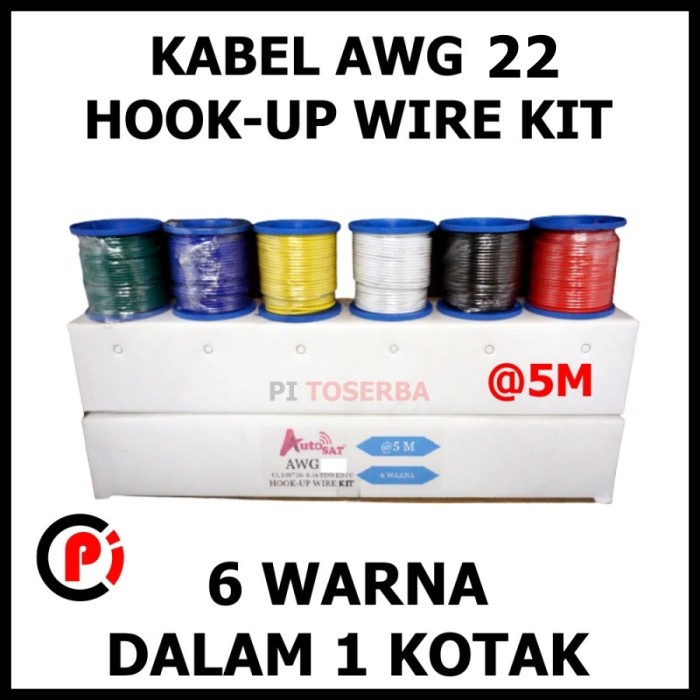 Jual Kabel Tinned CU Copper Hook Up Wire Kit AWG 22 Isi 6 Warna @ 5 Meter | Shopee Indonesia