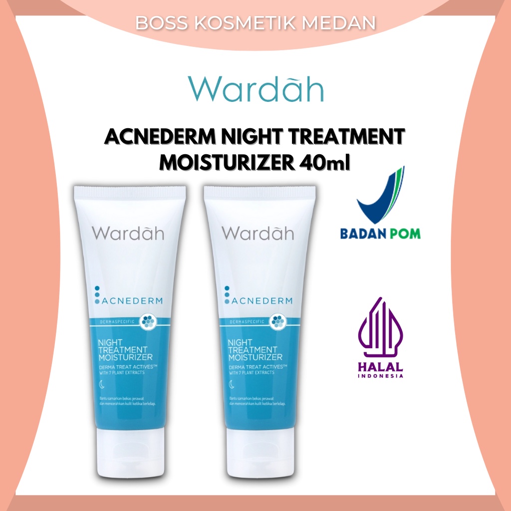 Jual Wardah Acnederm Night Treatment Moisturizer 40ML | Shopee Indonesia