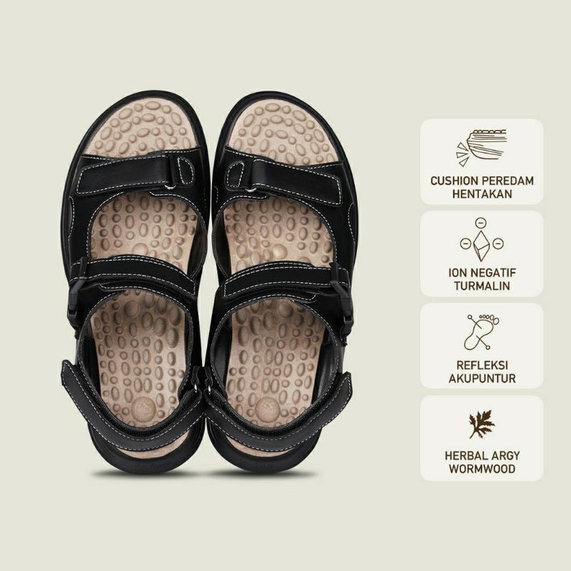 Jual JACO K-Walk Sandal Kesehatan Sandal Terapi Sandal Akupuntur Hitam ...