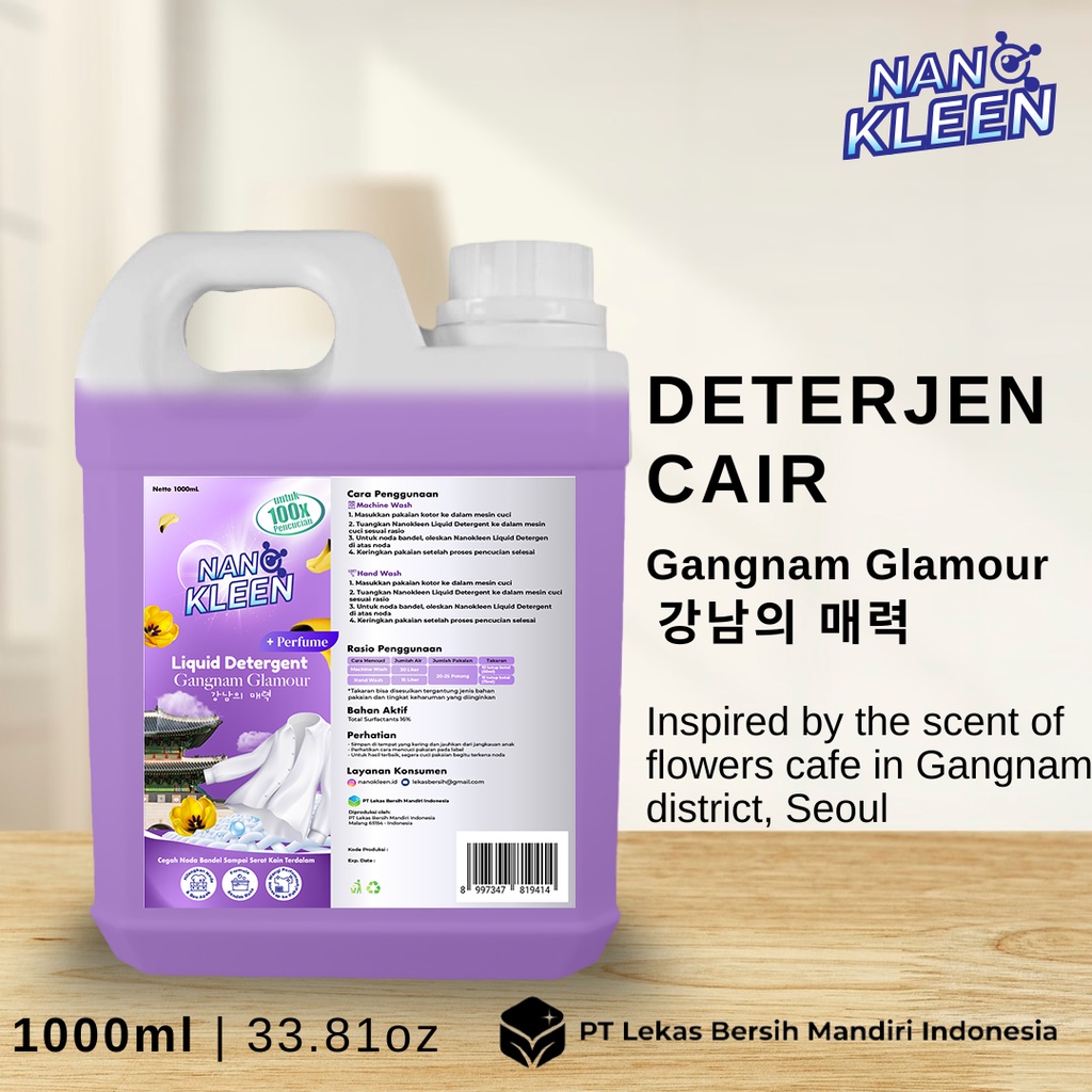 Jual Nanokleen Deterjen Cair Detergen Laundry Premium 1 Liter | Shopee ...