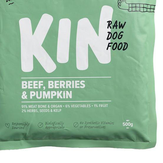 Jual KIN DOG FOOD Beef Berries & Pumpkin 500g | Shopee Indonesia