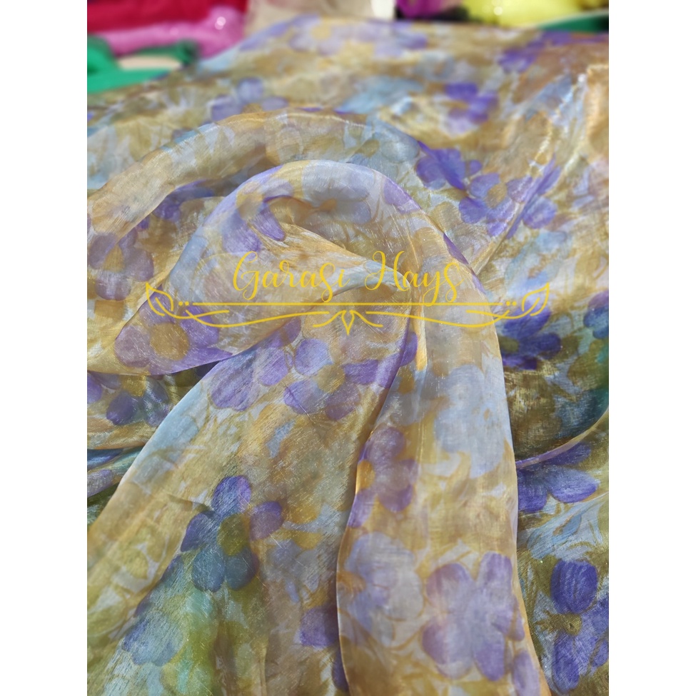 Jual Kain Organdi Organza Kaca Bunga Abstrak Lebar 150 cm | Shopee ...