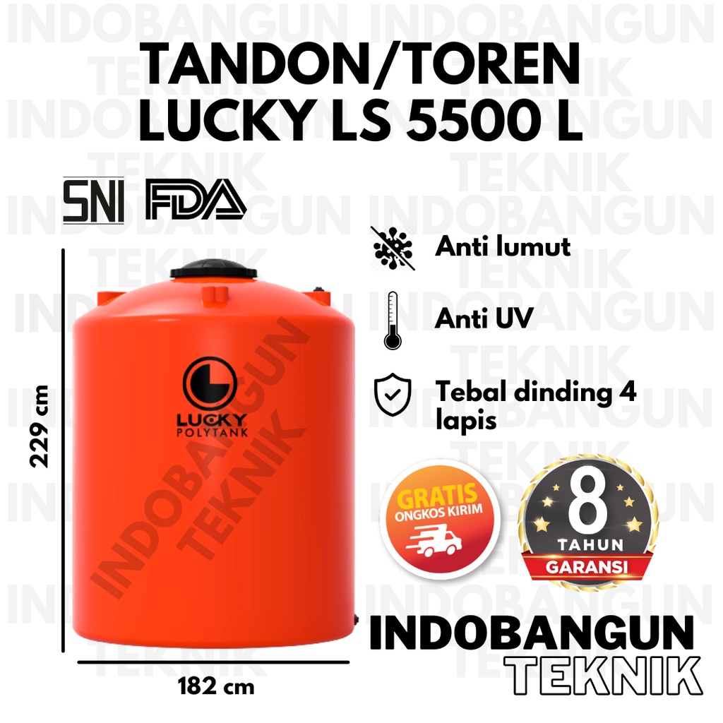 Jual Tandon Toren Tangki Air Lucky Standard 5000 Liter 5500 Liter Harga ...