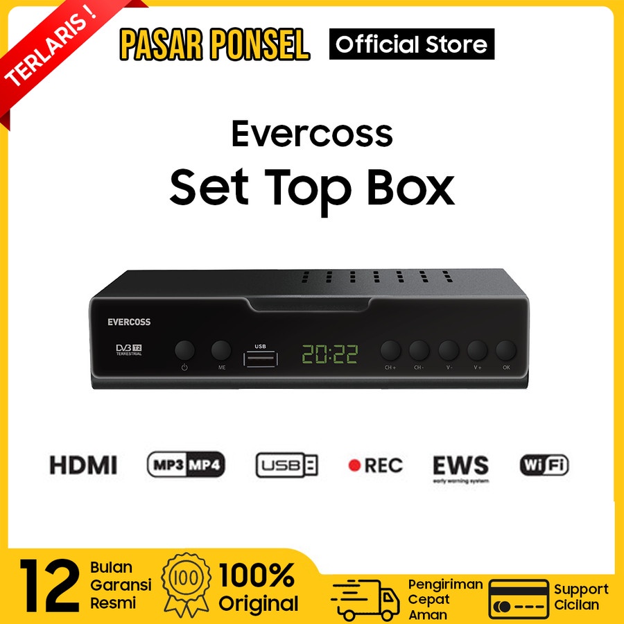 Jual EVERCOSS MAX SET TOP BOX PENGUBAH SINYAL DIGITAL GARANSI RESMI ...