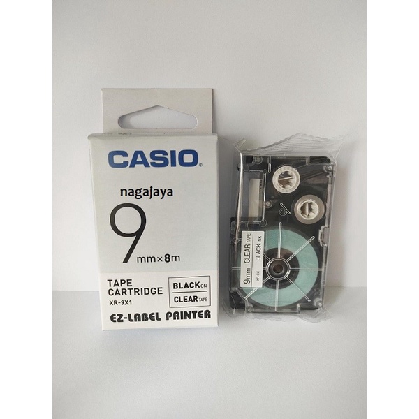 Jual Casio ez label printer tape cartridge 9mm Clear tipe XR 9X1 ...