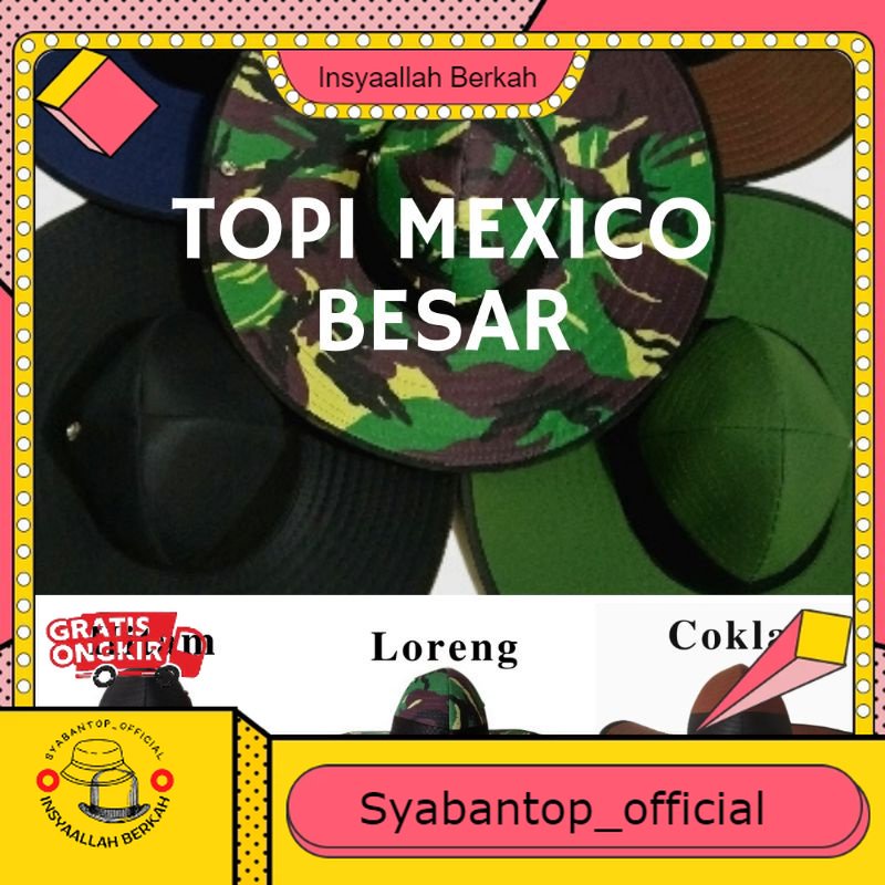 Jual Topi Petani/Topi mexico/Besar&Kecil/Topi perkebunan/Topi Daun ...