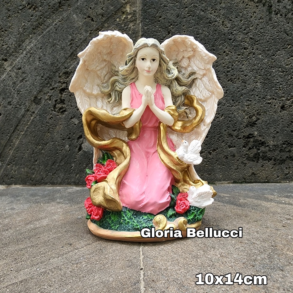 Jual patung pajangan angel gabriel miniatur malaikat pink statue ...