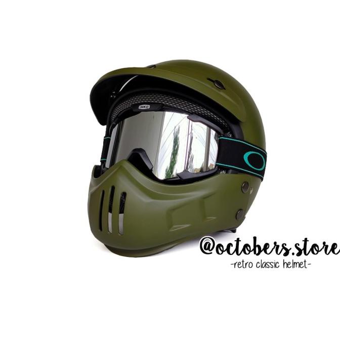 Jual Helm Cakil Modular (Half Face / Full Face) + Goggle Cross - Helm ...