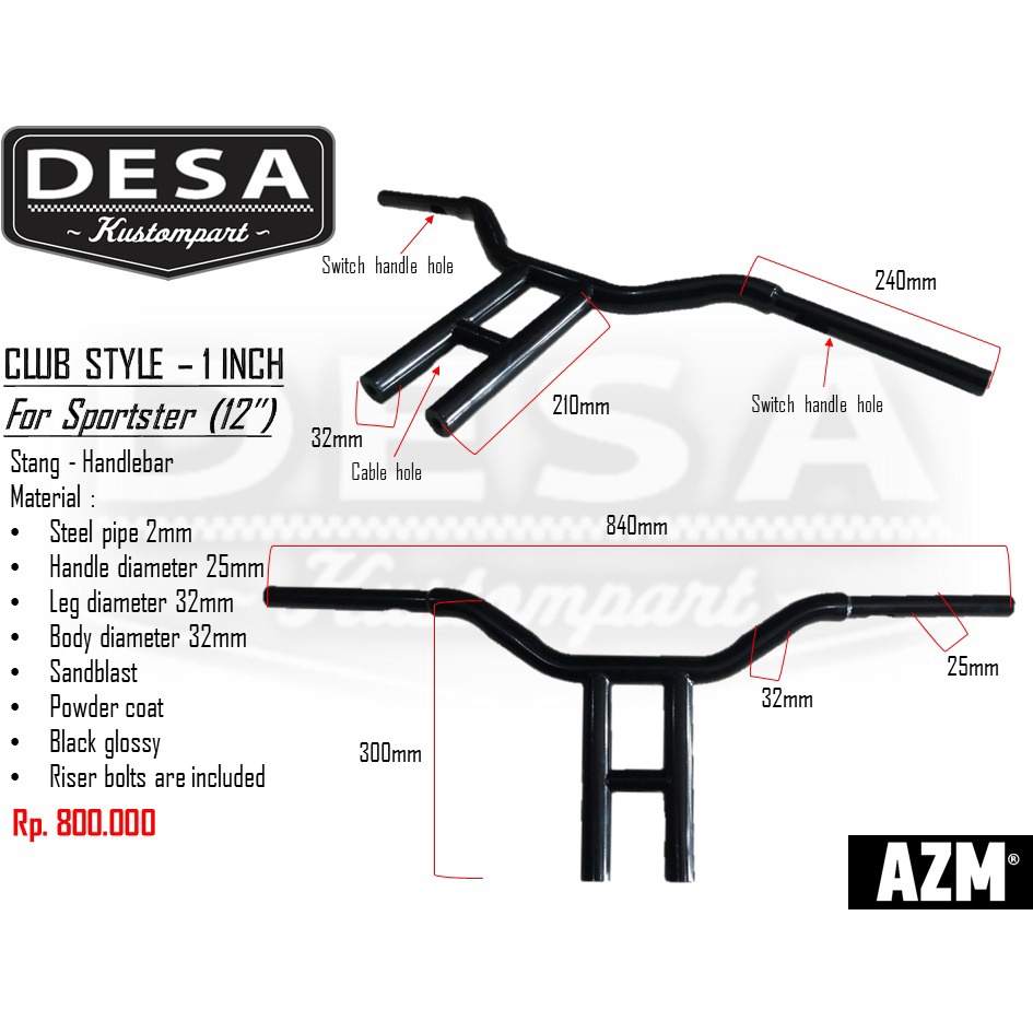 Jual Stang Custom Stang Motor Stang HD Stang Sportster Club Style ...