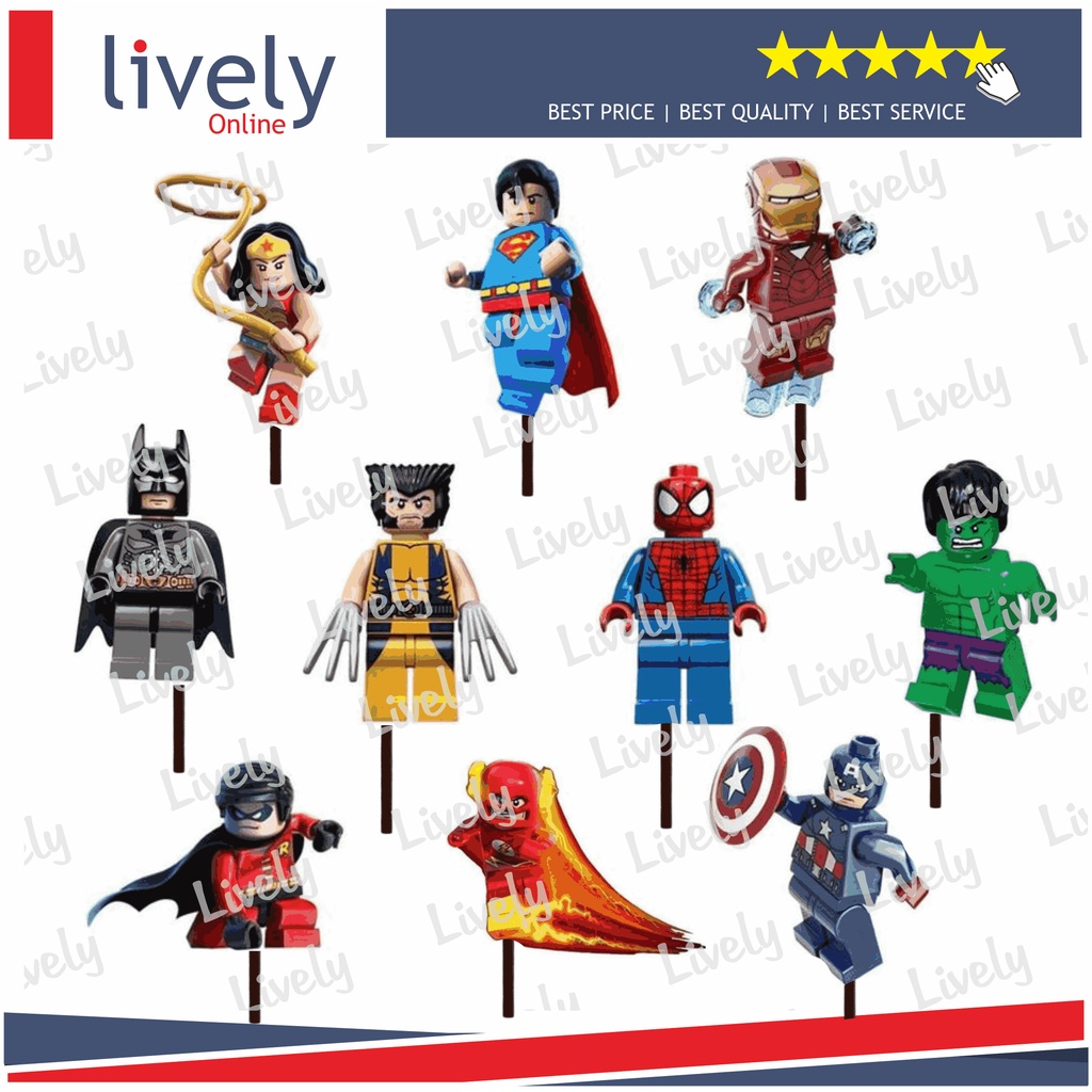 Jual 10 pcs Topper Hiasan Cupcake LEGO SUPERHEROES | Shopee Indonesia