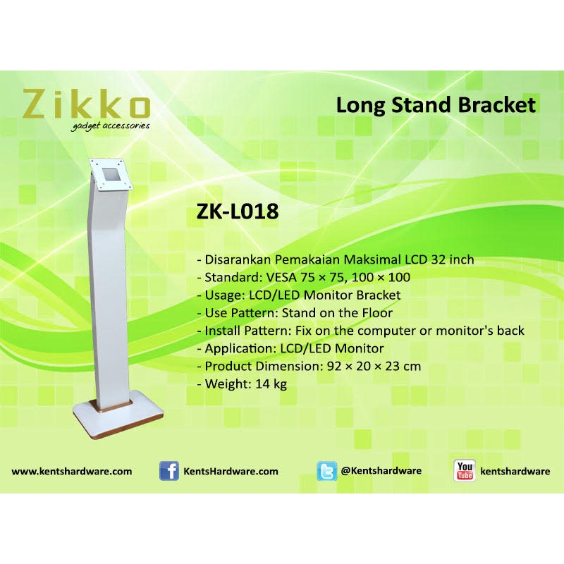 Jual LCD/LED MONITOR FLOOR STAND BRACKET ZK-L018 92cm | Shopee Indonesia