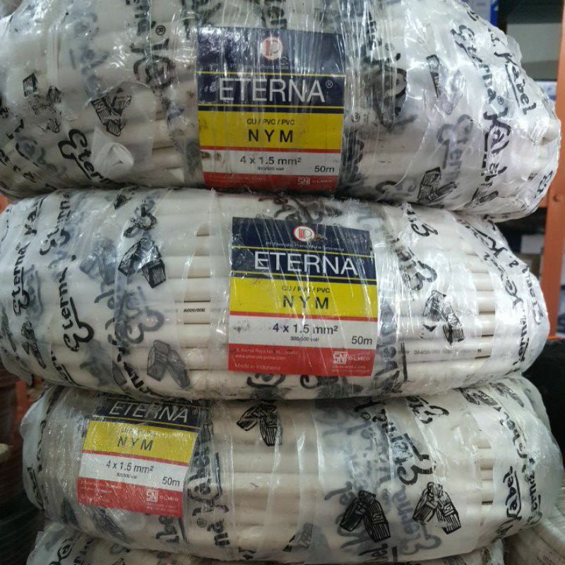 Jual NYM 4x1,5 Eterna 50meter putih kawat nym4x1,5 kabel listrik | Shopee Indonesia
