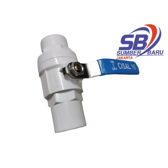 Jual Ballvalep Ball Valve PVC 1/2 inch Gagang Stainless Stop Kran Paralon SBJ | Shopee Indonesia