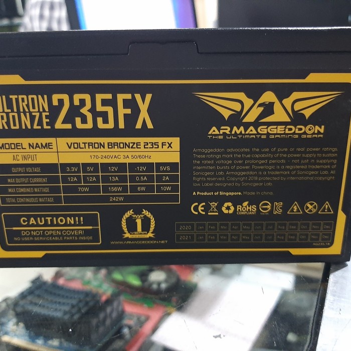 Jual PSU POWERSUPPLY ARMAGEDON VOLTRON 235FX BRONZE ORIGINAL | Shopee Indonesia