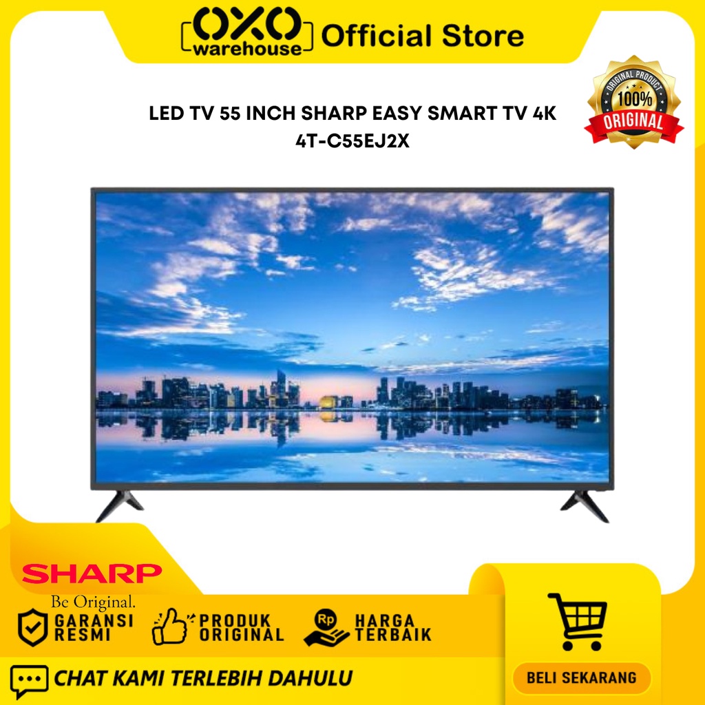 Jual SHARP TV LED 4T-C55EJ2X 55 Inch 4K UHD Easy Smart Garansi Resmi ...