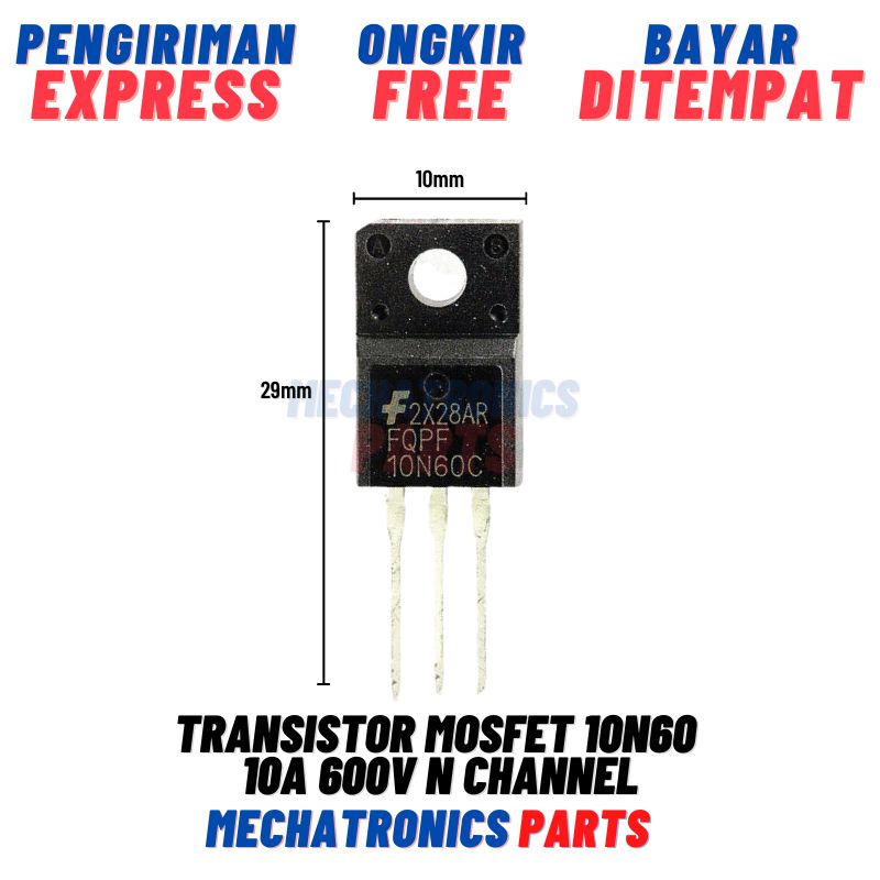 Jual Transistor Mosfet 10N60 10A 600V N Channel 10N60C NDF10N60ZH ...