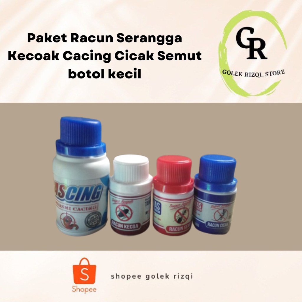 Jual Paket Racun Serangga Kecoak Cacing Cicak Semut botol kecil ...