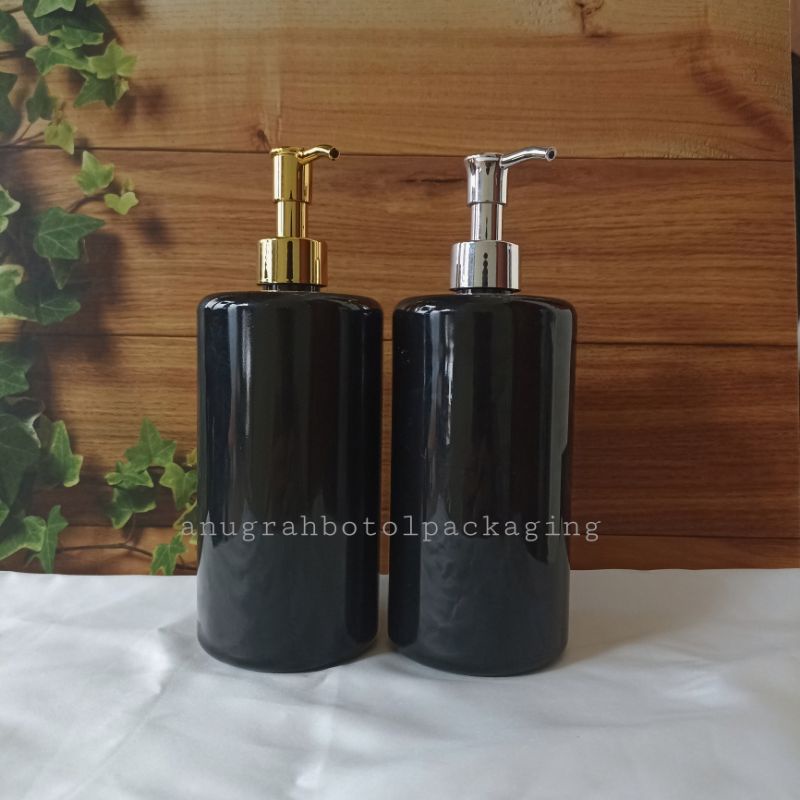 Jual Botol Pump 500 ml Hitam tebal Glossy Pump luxury Gold silver Botol Sabun Cair Pump ...