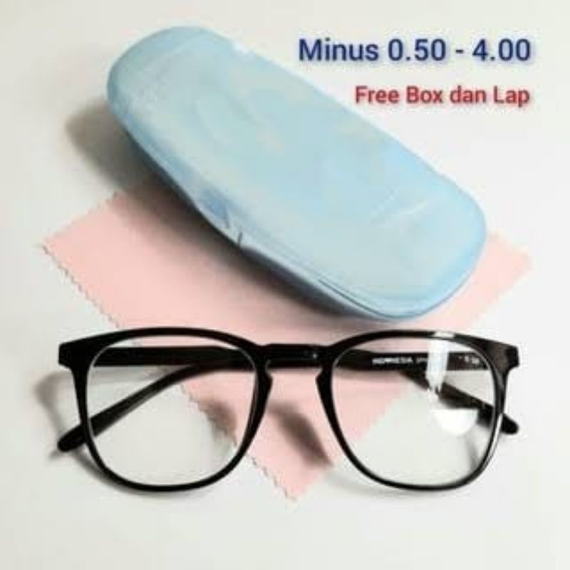Jual Kacamata Minus Frame Lebar Mika Spherical Termasuk Lensa | Shopee ...