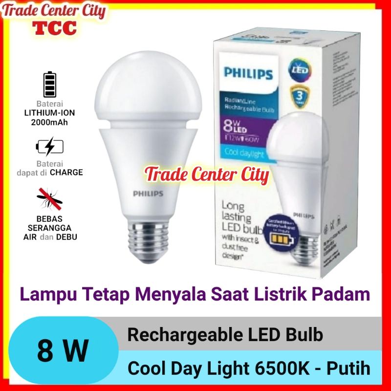 Jual Lampu EMERGENCY LED Philips 8 watt Radiant Line Cahaya Putih ...
