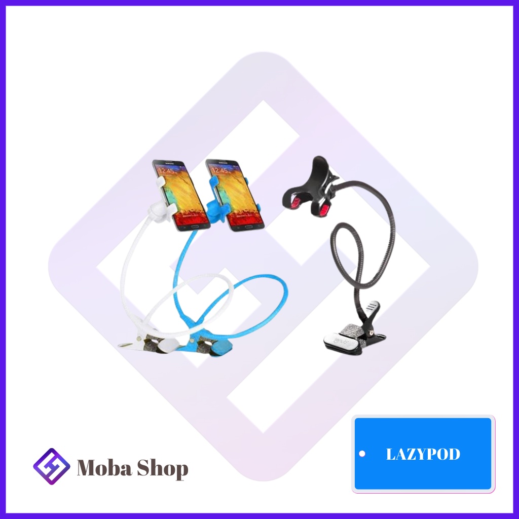 Jual LAZYPOD 2 CLIPS PHONE HOLDER MODEL STAND JEPIT LAZY POD HOLDER ...