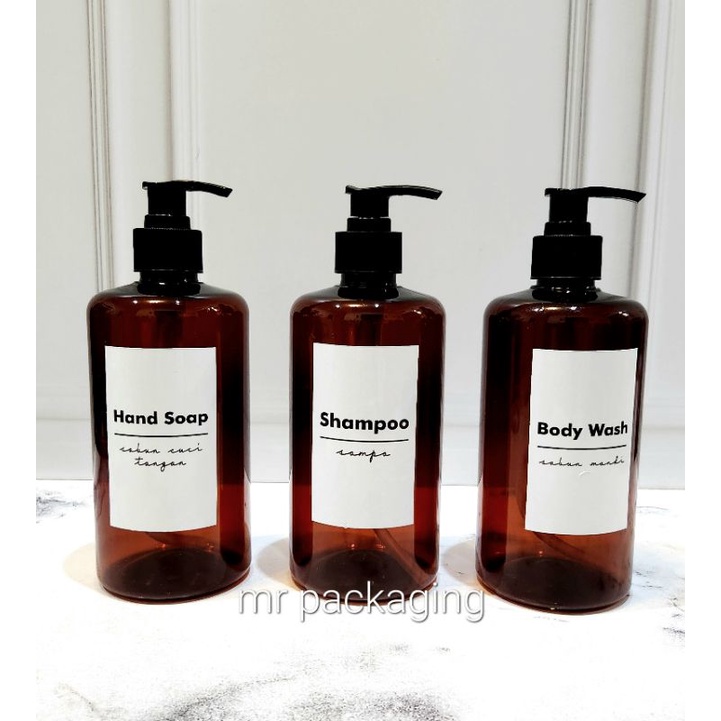 Jual Botol 500ML COKLAT AMBER + STIKER LABEL PREMIUM | Botol kosong ...