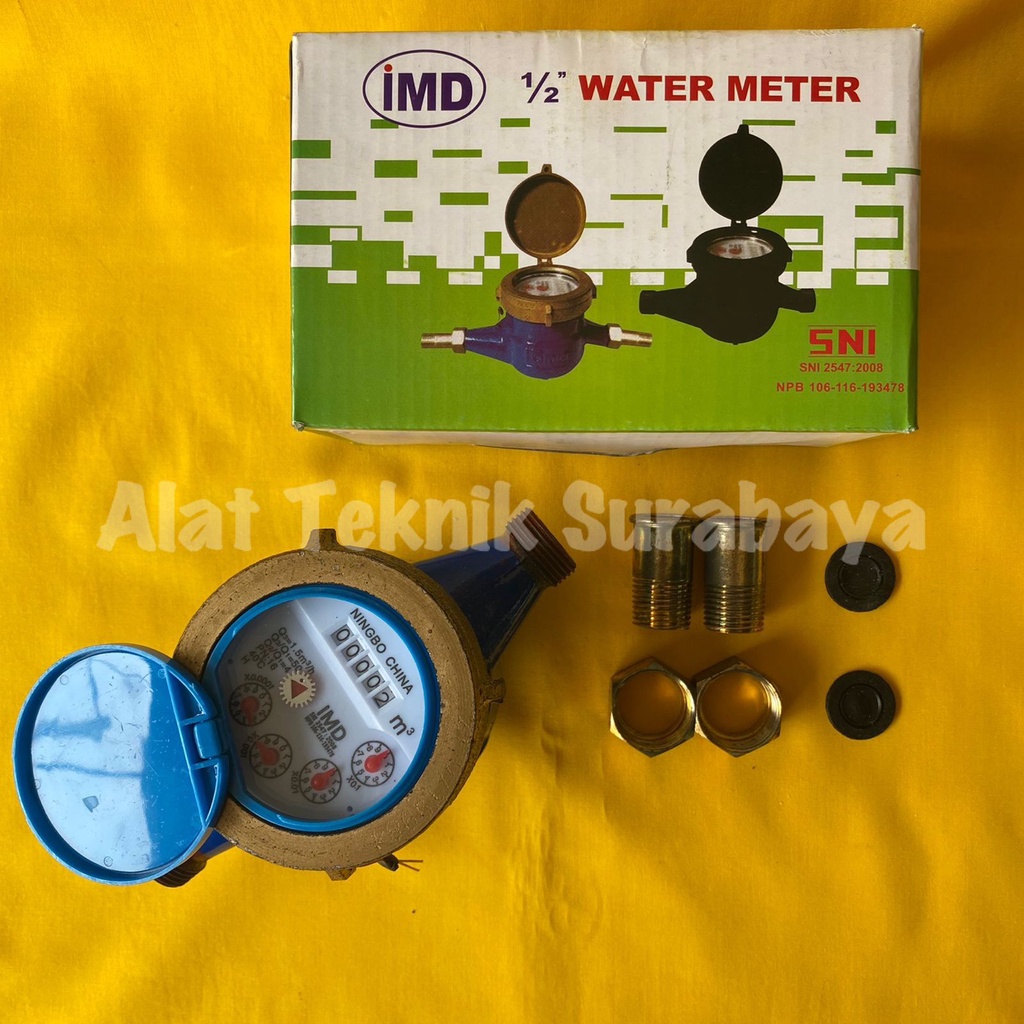 Jual METERAN AIR IMD 1/2" INCH BODY BAHAN BESI SNI STANDAR PDAM PAM ...