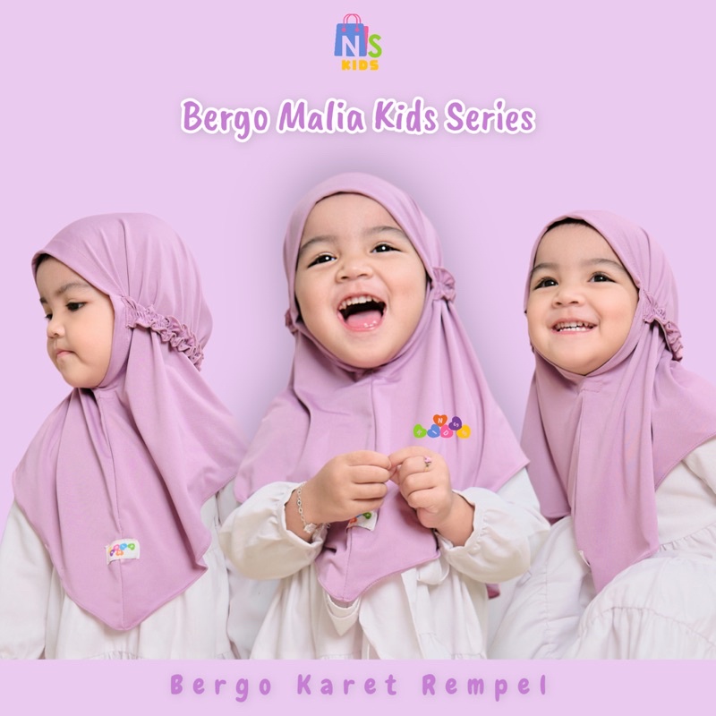 Jual Bergo Malia Kids / Jilbab Anak Tali Kriwil Jersey 0-3th | Shopee ...