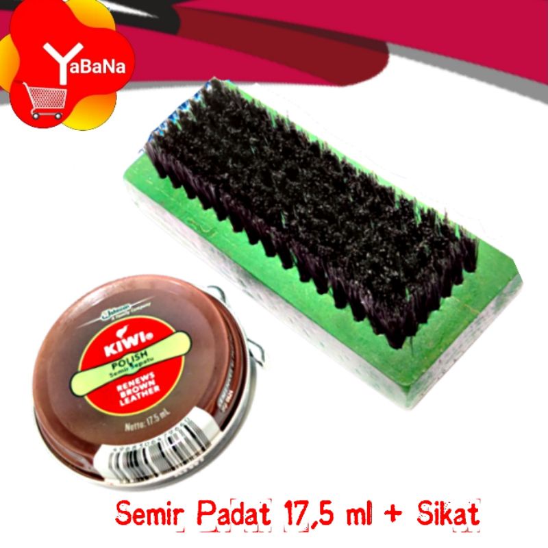 Jual [YBN] Semir Sepatu Kiwi shoe Polish Besar 45ml 17,5ml Lengkap + Sikat semir | Shopee Indonesia