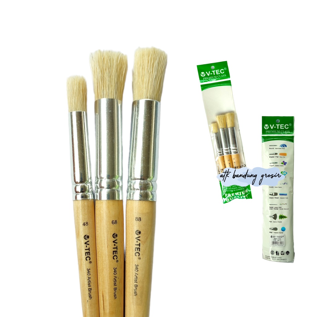 Jual V-Tec Artist Brush 340/3 Set 3 / Vtec Artis Kuas Bulat / Kuas ...
