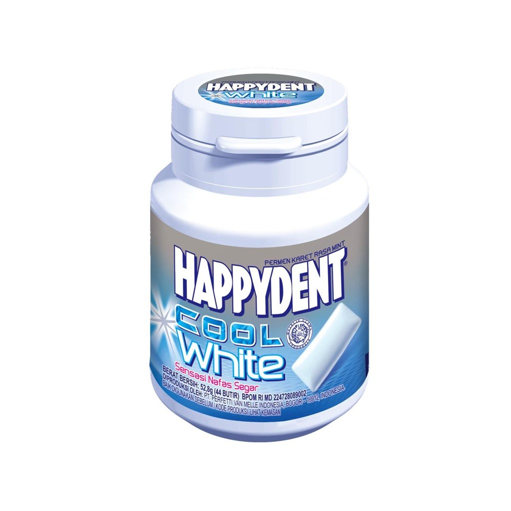Jual Happydent Permen Karet Cool White New 61.1 gr | Shopee Indonesia