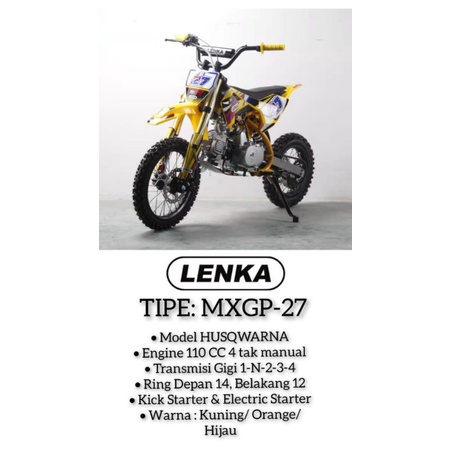 Jual Motor Trail LENKA MXGP 27 Motor 110 cc 4 tak motor mainan bensin ...