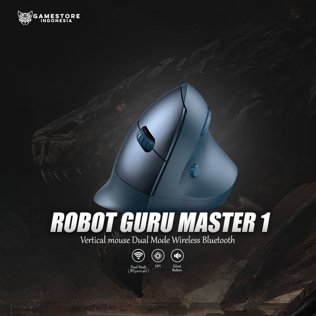 Jual ROBOT Guru Master 1 Vertical Mouse Dual Mode Wireless Bluetooth ...