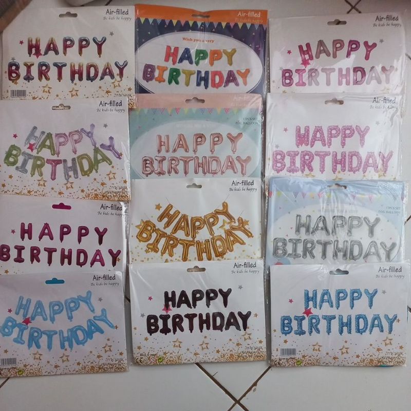 Jual Balon Foil Huruf Set Happy Birthday | Shopee Indonesia